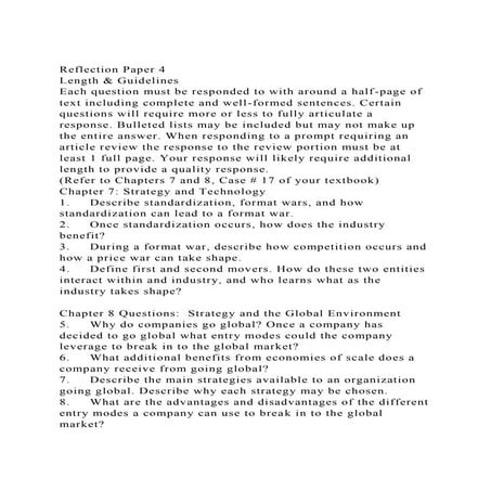 Reflection Paper 4Length & GuidelinesEach question must be res.docx