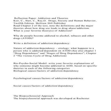Reflection Paper Addiction and Theories Ksir, C., Hart, C.,.docx