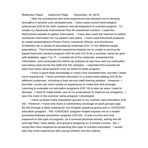 Reflection paper c page | PDF