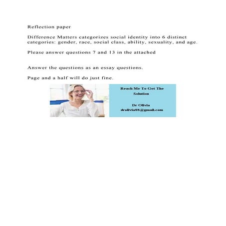 Reflection paperDifference Matters categorizes social identity i.docx