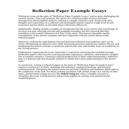 Reflection Paper Example Essays.pdfReflection Paper Example Essays ...