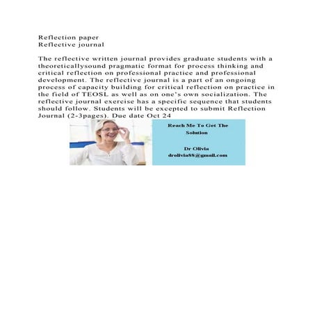 Reflection paperReflective journalThe reflective written journ.docx ...