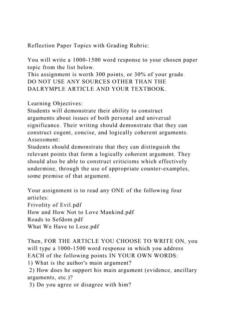 Assignment InstructionsRead the following article What .docx