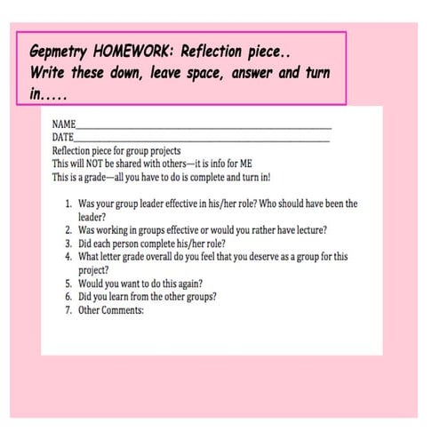 Reflection Piece Hw | PPT