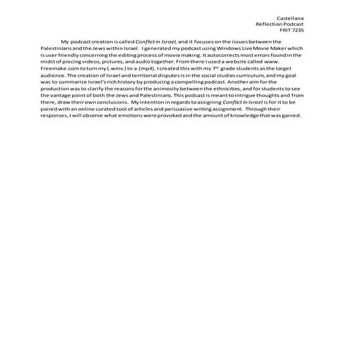 Reflection podcast | PDF