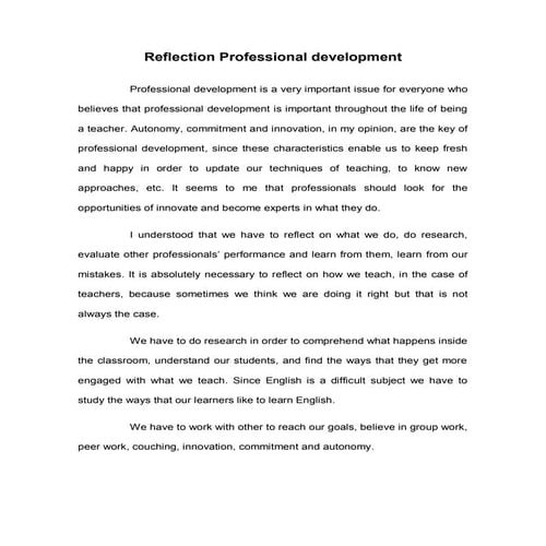 Reflection professional | PDF