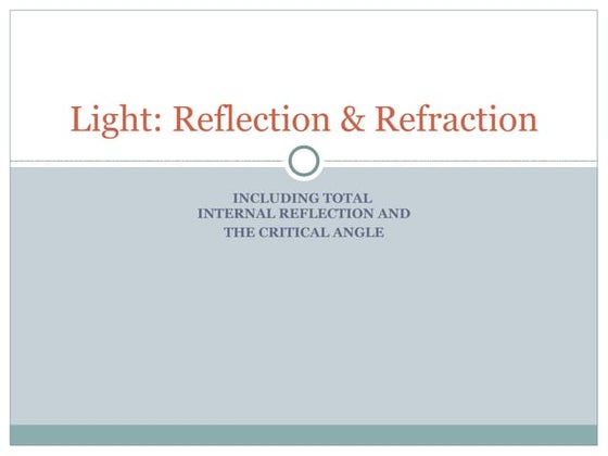 Reflection of light | PPTX | Physics | Science