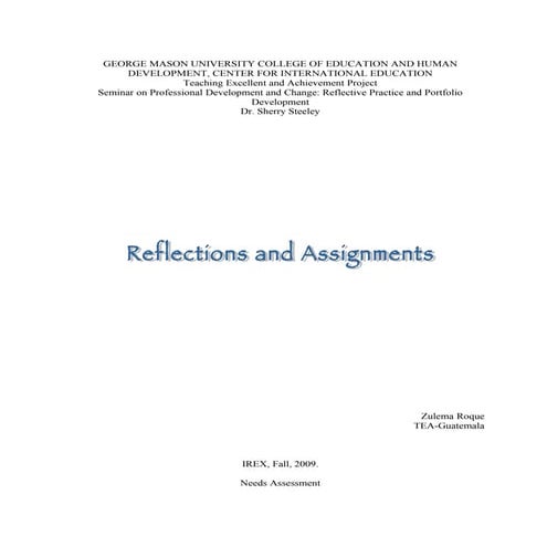 Reflections And Assignments | DOC | Secondary Education | Education