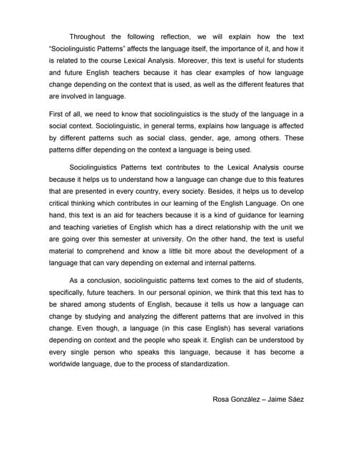 sociolinguistic patterns | DOCX