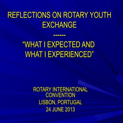Reflections on rotary_youth_exchange | PPT