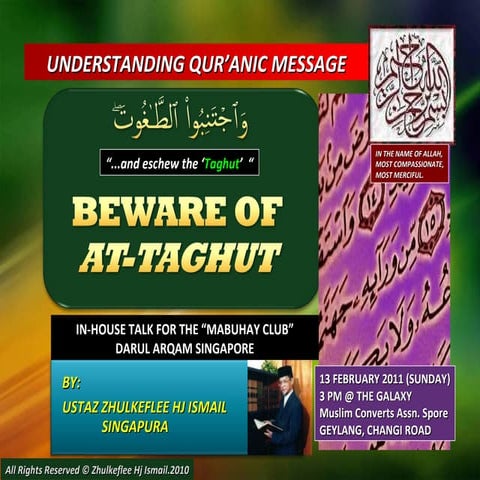 Reflections qur'an(bewareoftaghut) | PPT