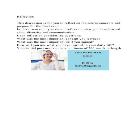 ReflectionThis discussion is for you to reflect on the course co.docx