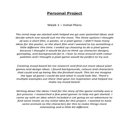 Reflective dairy - personal project | DOCX