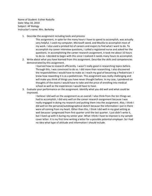 Resume format for recommendations | DOC | Biological Sciences | Science