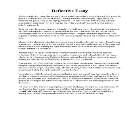 Reflective Essay | PDF