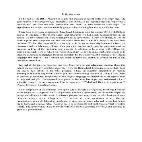 Reflective essay blog | PDF