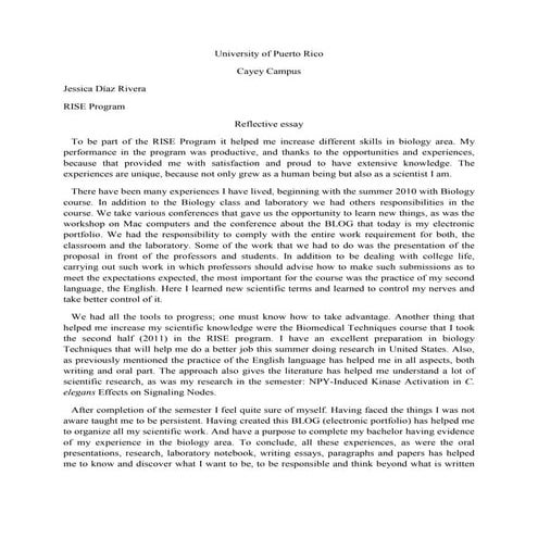 Reflective essay blog | DOC