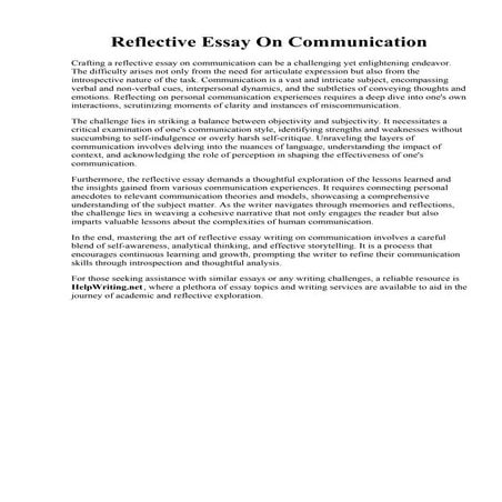 Reflective Essay On Communication.pdf