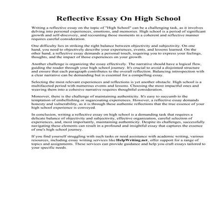 Reflective Essay On High School.pdf