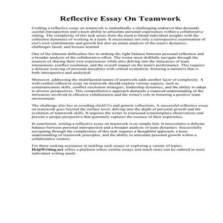 Reflective Essay On Teamwork.pdf