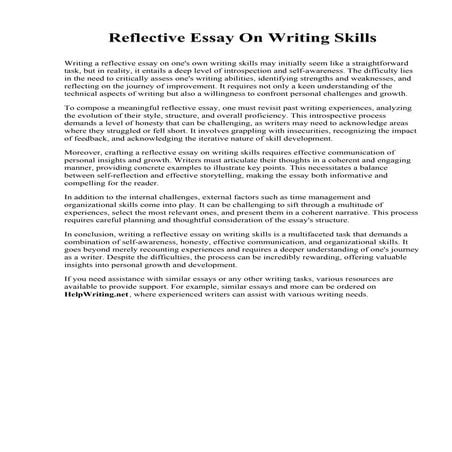 Reflective Essay On Writing Skills. University of Arkansas at Little ...