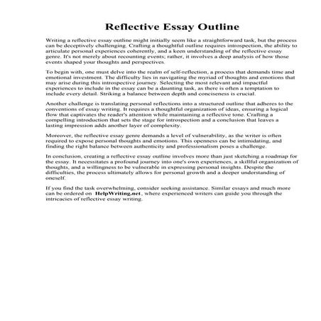 Reflective Essay Outline Pdf