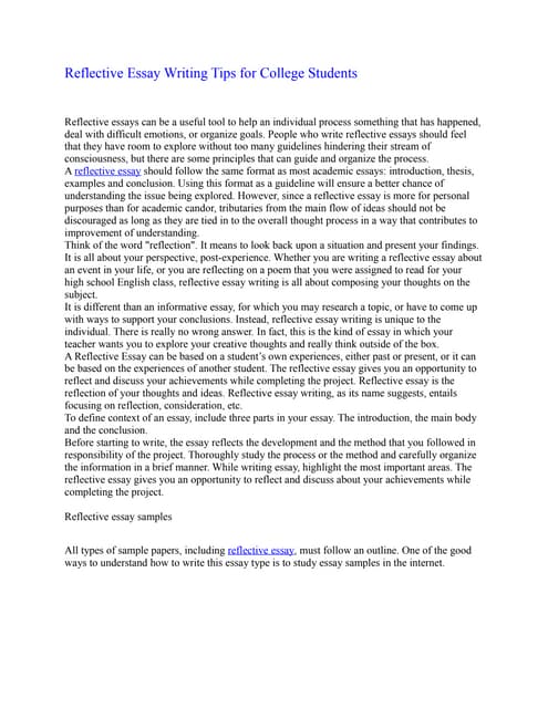 Reflective essay writing | PPTX