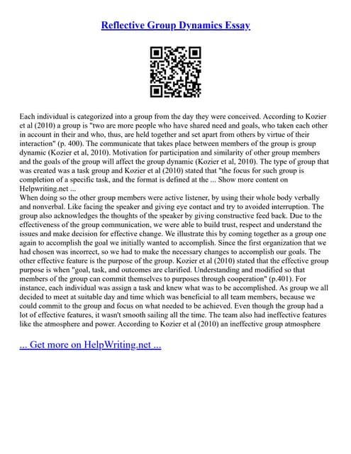 Group Dynamics Essay | PDF