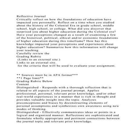 Reflective JournalCritically reflect on how the foundations of edu.docx