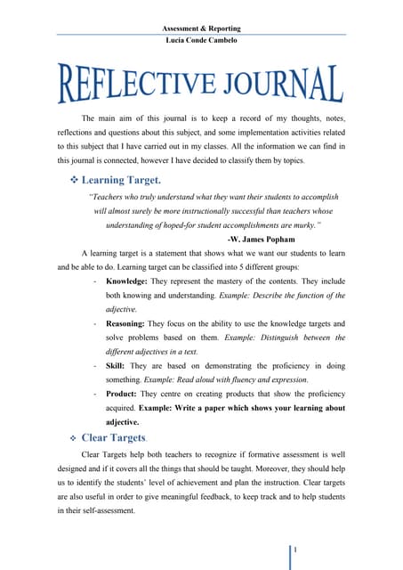 Reflective journal unit 1. | DOCX