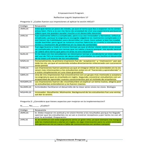 Reflective log 1 ep | PDF