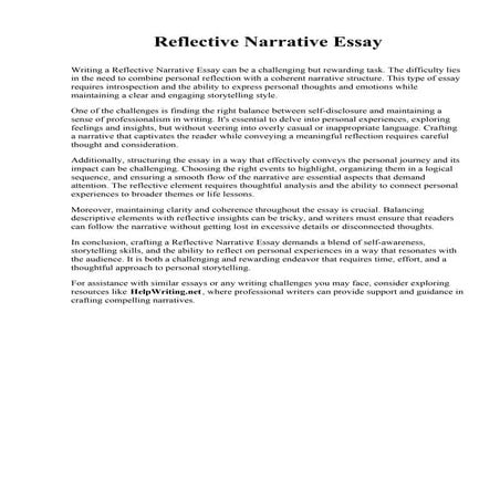 Reflective Narrative Essay.pdf | Free Download