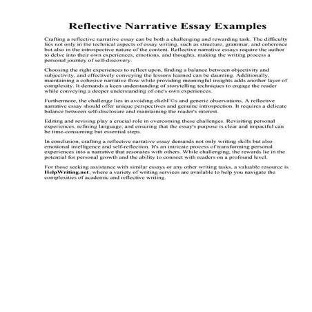 Reflective Narrative Essay Examples | PDF