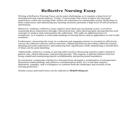 Reflective Nursing Essay | PDF