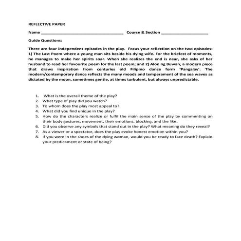 Reflective paper | PDF