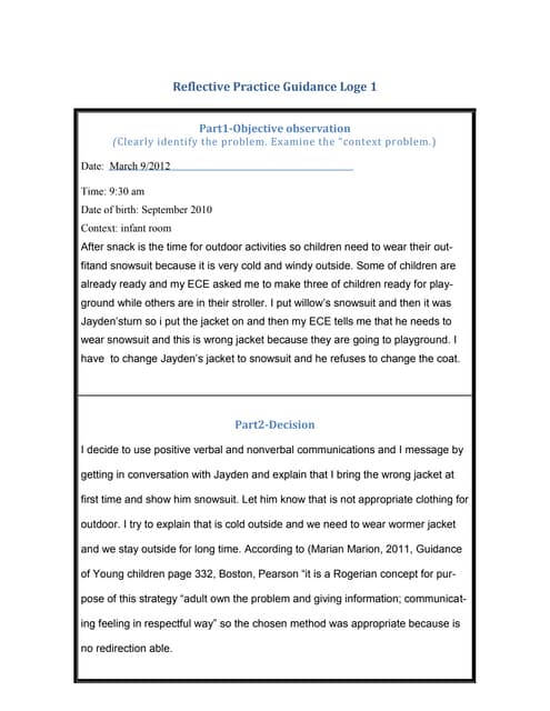 Guidance log one | PDF