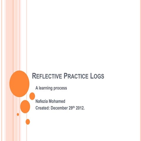 Reflective practice logs wiki | PPTX | Parenting Children Aged 4-11 ...