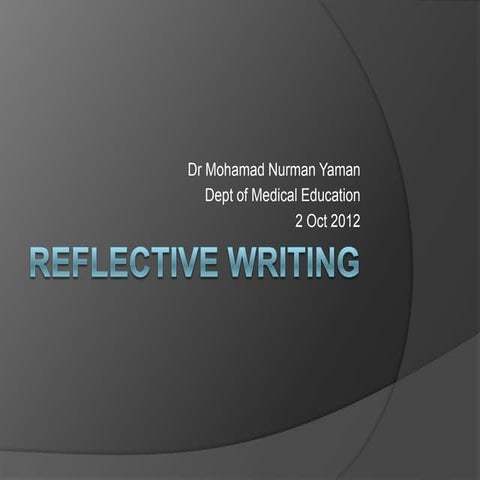 Reflective Writing PG MMEd | PPT