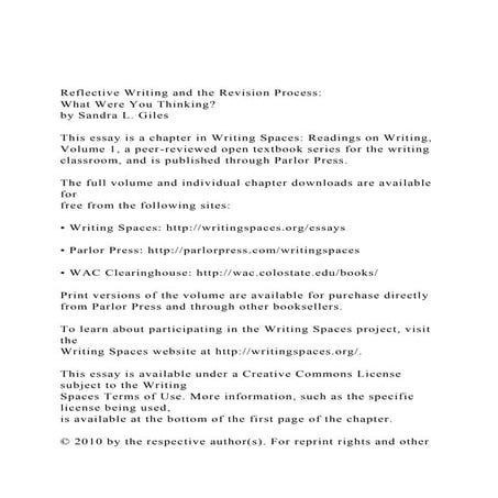 Reflective Writing and the Revision Process What Were You T.docx