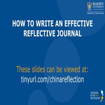 Reflective writing for language learning experience | PPTX