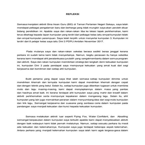 Refleksi BIG | DOCX