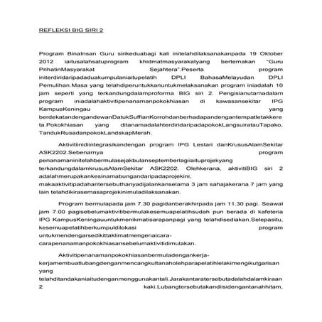 Refleksi big siri 2 | DOCX