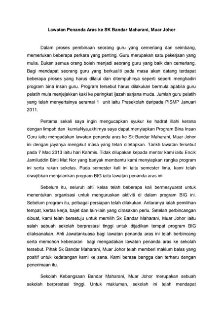 Contoh Refleksi Assignment IPG | PDF