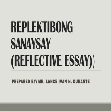 REPLEKTIBONG-SANAYSAY-SHS | PPTX