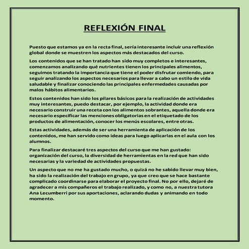 Reflexión final | DOCX