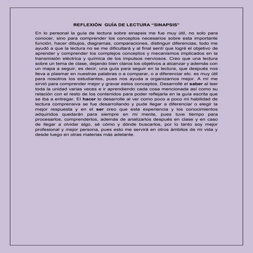 Reflexión guia de lectura | DOCX