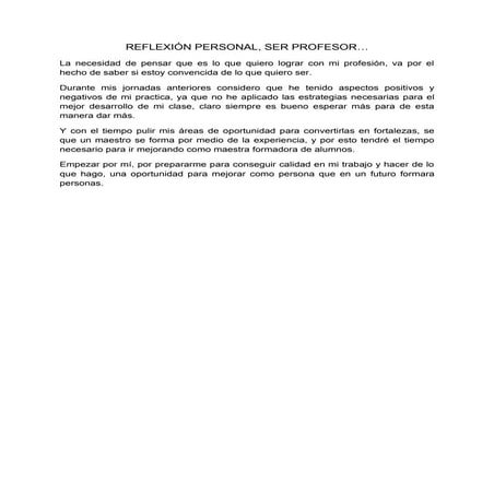 Reflexión personal | DOC