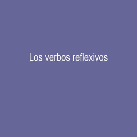 Reflexive Verbs | PPT