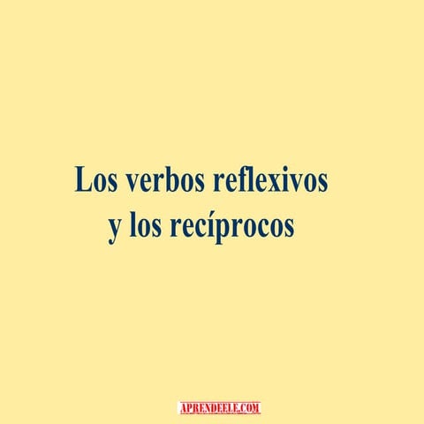 Reflexive and reciprocal verbs | PPT
