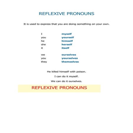 Reflexive pronouns | DOC